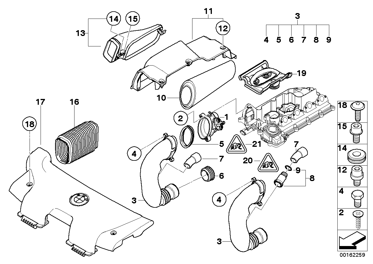 BMW Уплотнительное кольцо 13712247398в BMW ETK Каталог запчастей БМВ ЕТК